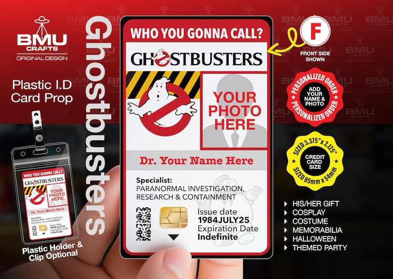 Custom Ghostbusters ID Badge – Personalized PVC Prop, Cosplay - Etsy