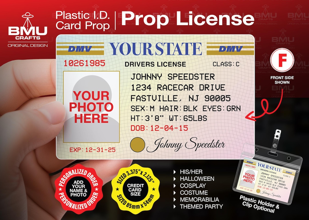 Kids Driver’s License - Personalized Play ID Card - Custom Toy License ...