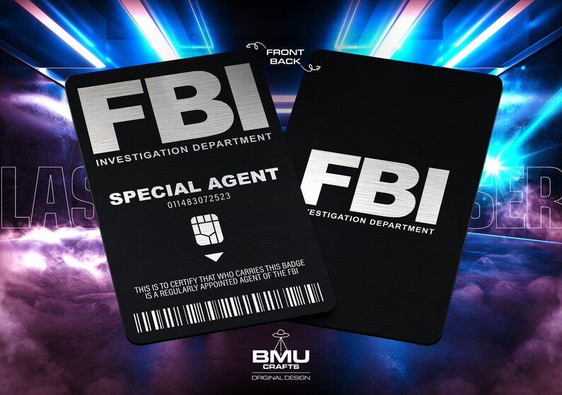 Laser Engraved FBI Special Agent Card – Cosplay Costume Prop - Etsy