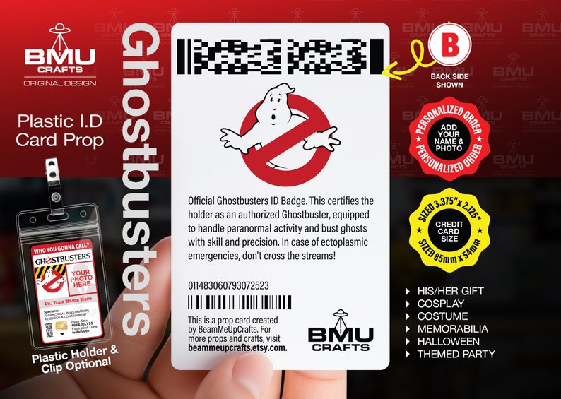 Custom Ghostbusters ID Badge – Personalized PVC Prop, Cosplay - Etsy