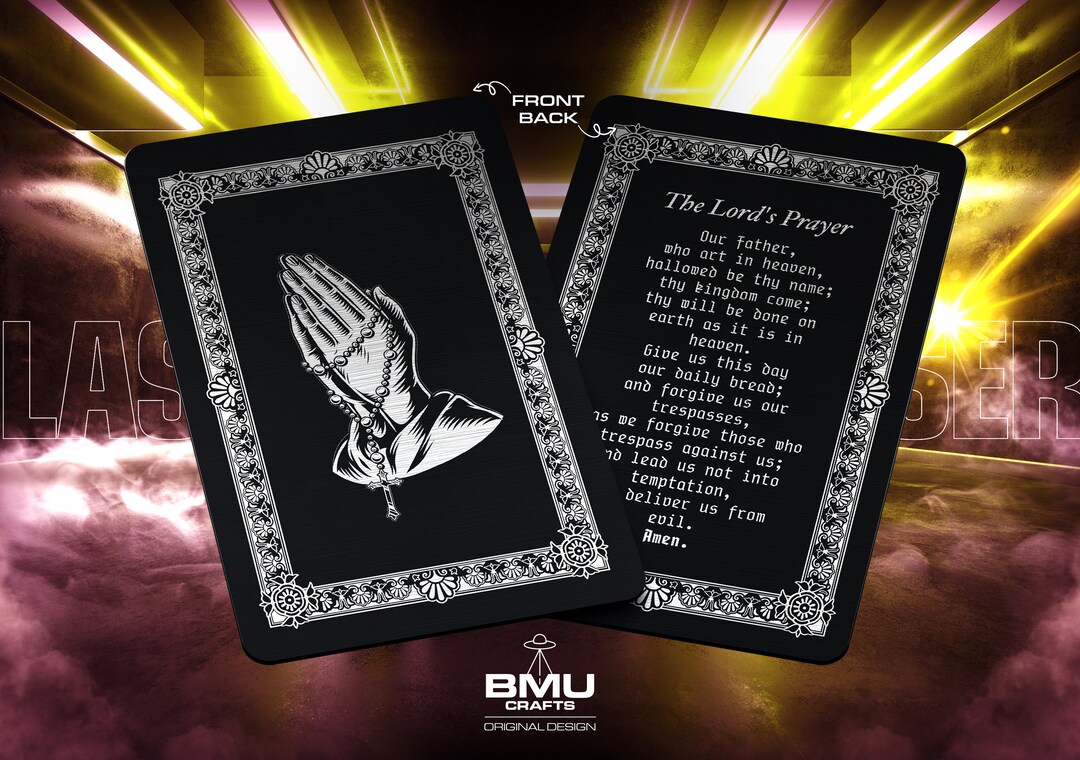 Laser Engraved Lord's Prayer Aluminum Wallet Card - Religious Keepsake ...