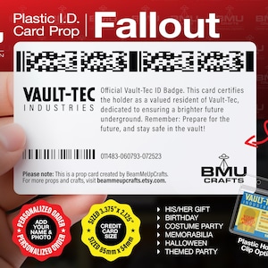 Personalized Fallout Vault-tec ID Badge – PVC Cosplay Prop (PDF) - Etsy