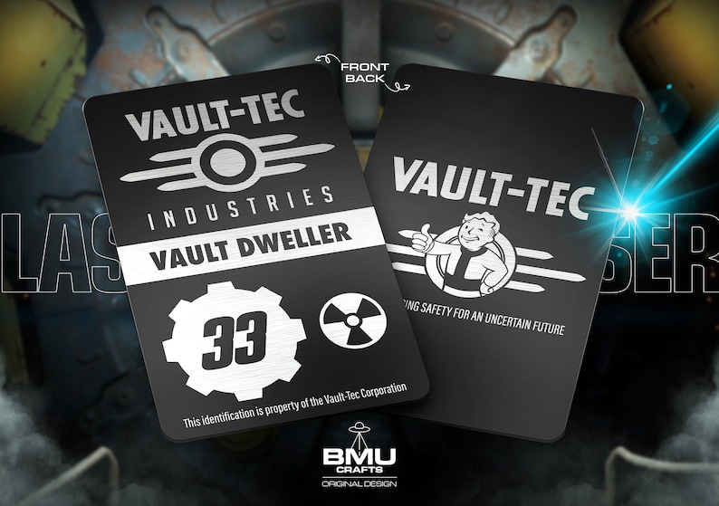 Laser Engraved Fallout Wallet Card - Vault-tec Aluminum Cosplay Prop ...