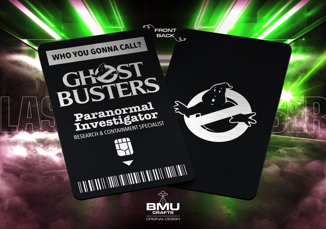 Laser Engraved Ghostbusters Investigator Card - Cosplay Costume Prop - Etsy