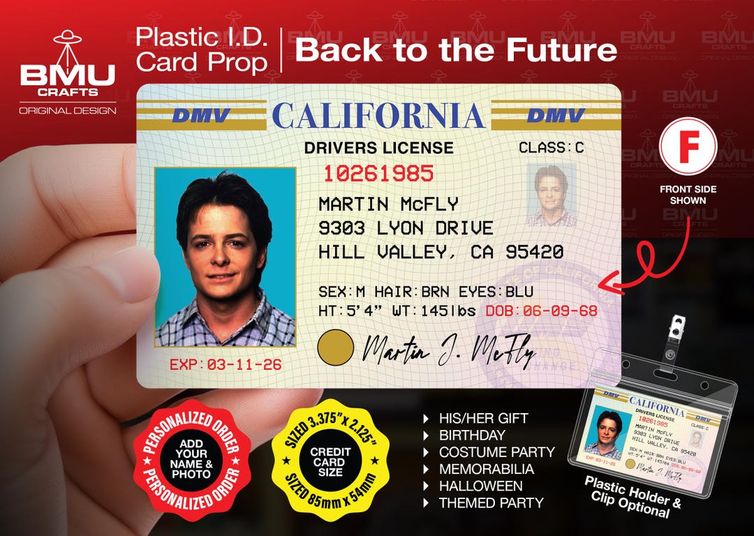 Marty Mcfly Time Traveler Badge - Retro Collectible Prop ID - Perfect ...