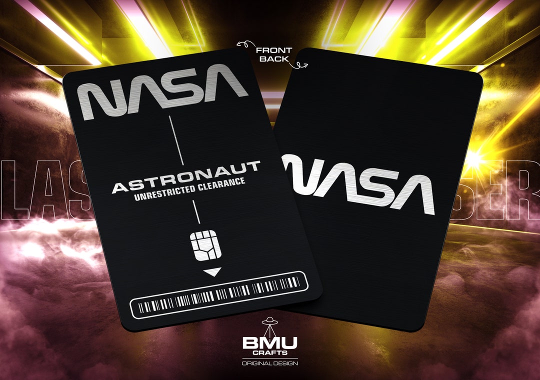 Laser Engraved NASA Astronaut Aluminum Wallet Card - Halloween, Cosplay ...
