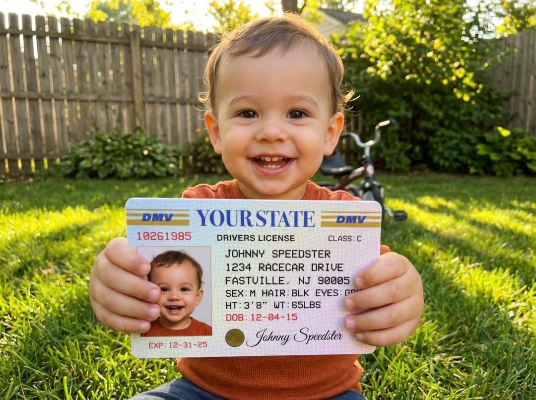 Custom Kids Driver License – Personalized Pretend Play ID Card ...