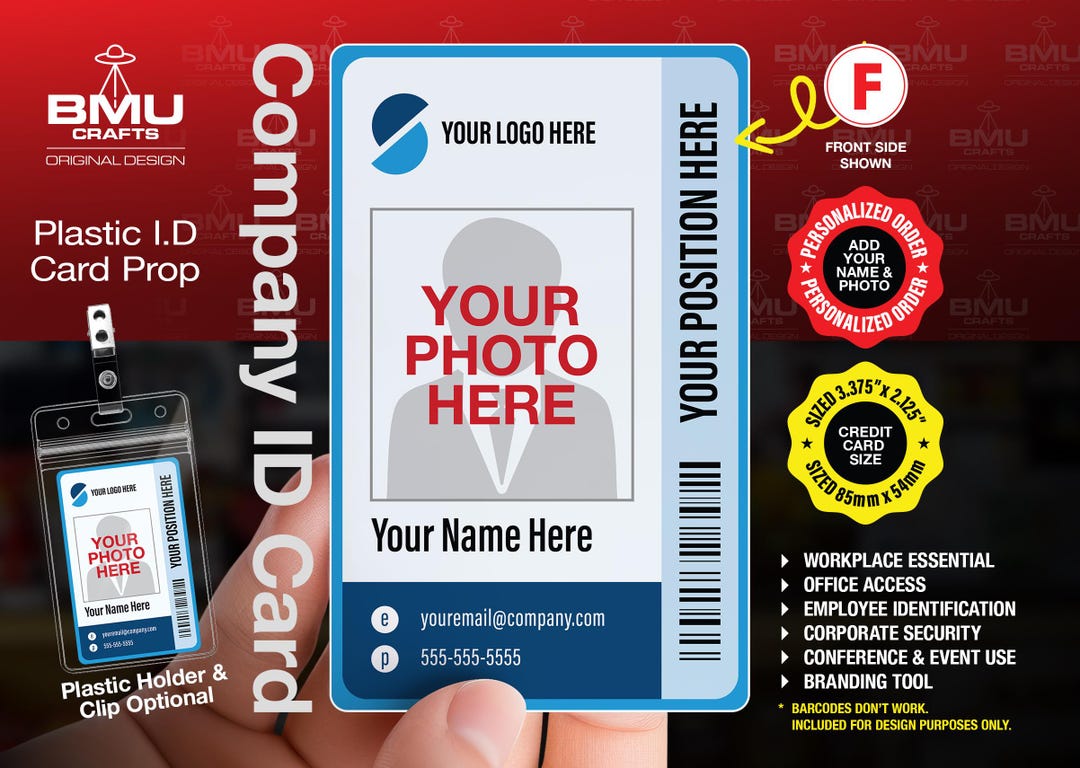 Custom Company ID Badge - Personalized PVC Employee ID With Your Name ...