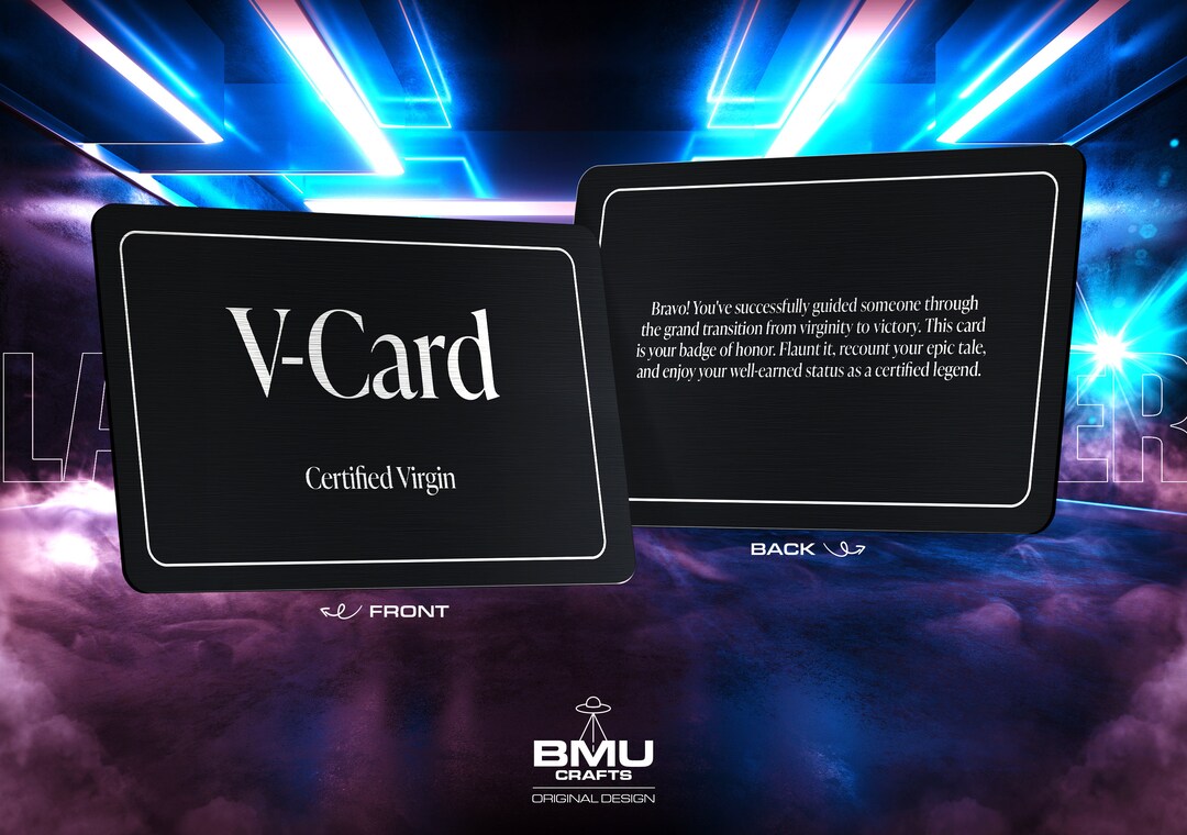 Laser Engraved Certified Virgin Aluminum Card - Halloween, Cosplay Prop ...