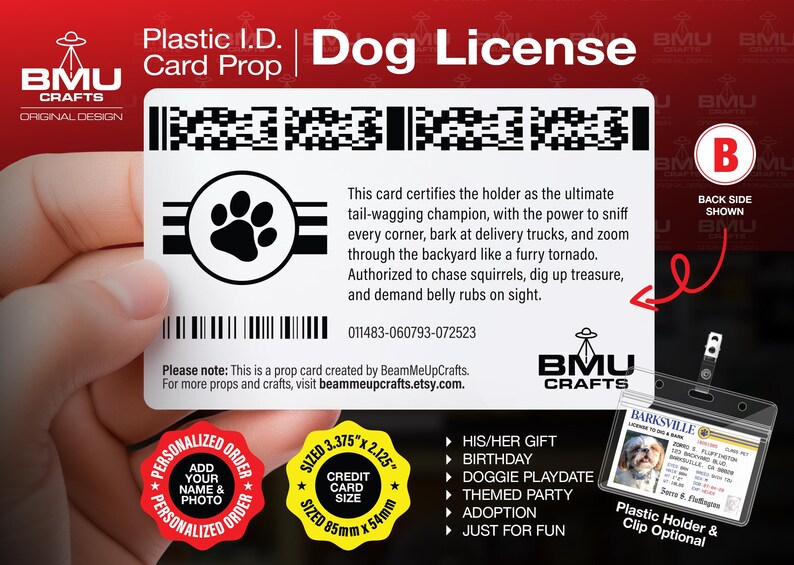 Custom Dog Driver's License – Personalized Pet ID Card (printable PDF ...