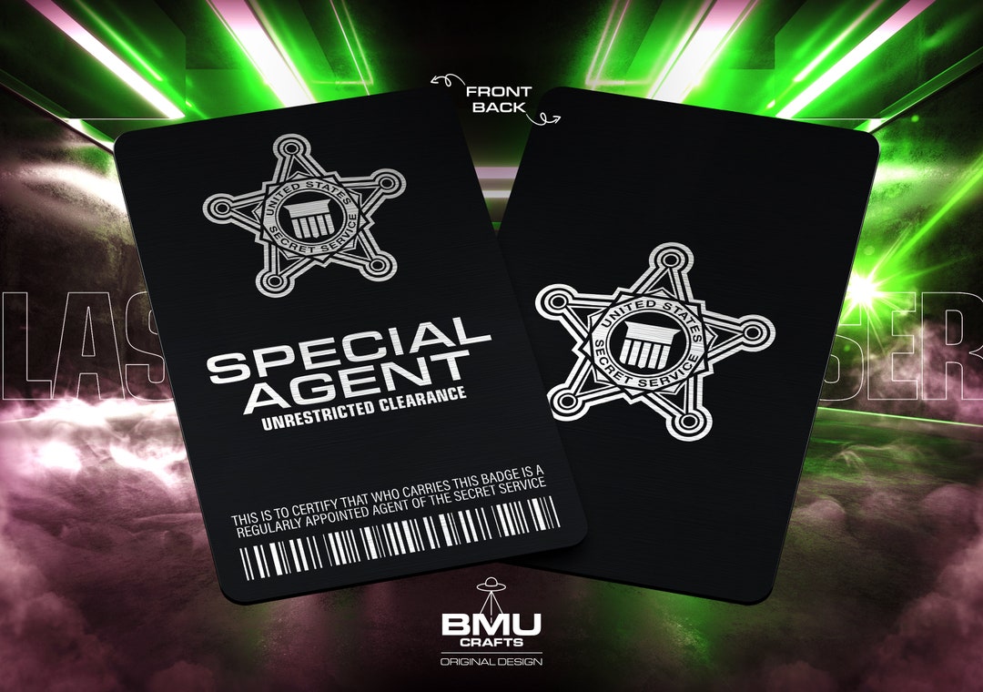 Laser Engraved Secret Service Agent Card – Cosplay Prop - Etsy