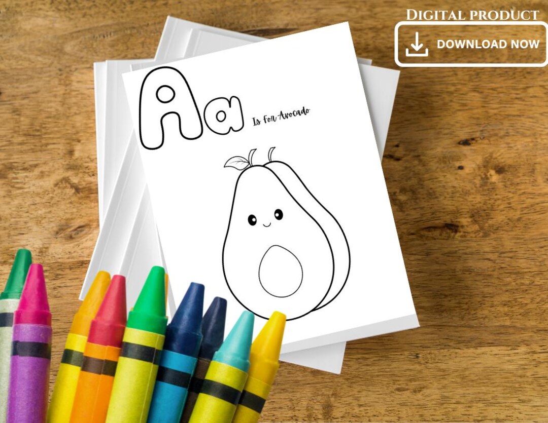 ABC Coloring Book Pages, Printable Alphabet Pages PDF, Digital Download ...