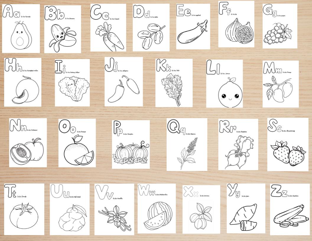 ABC Coloring Book Pages, Printable Alphabet Pages PDF, Digital Download ...
