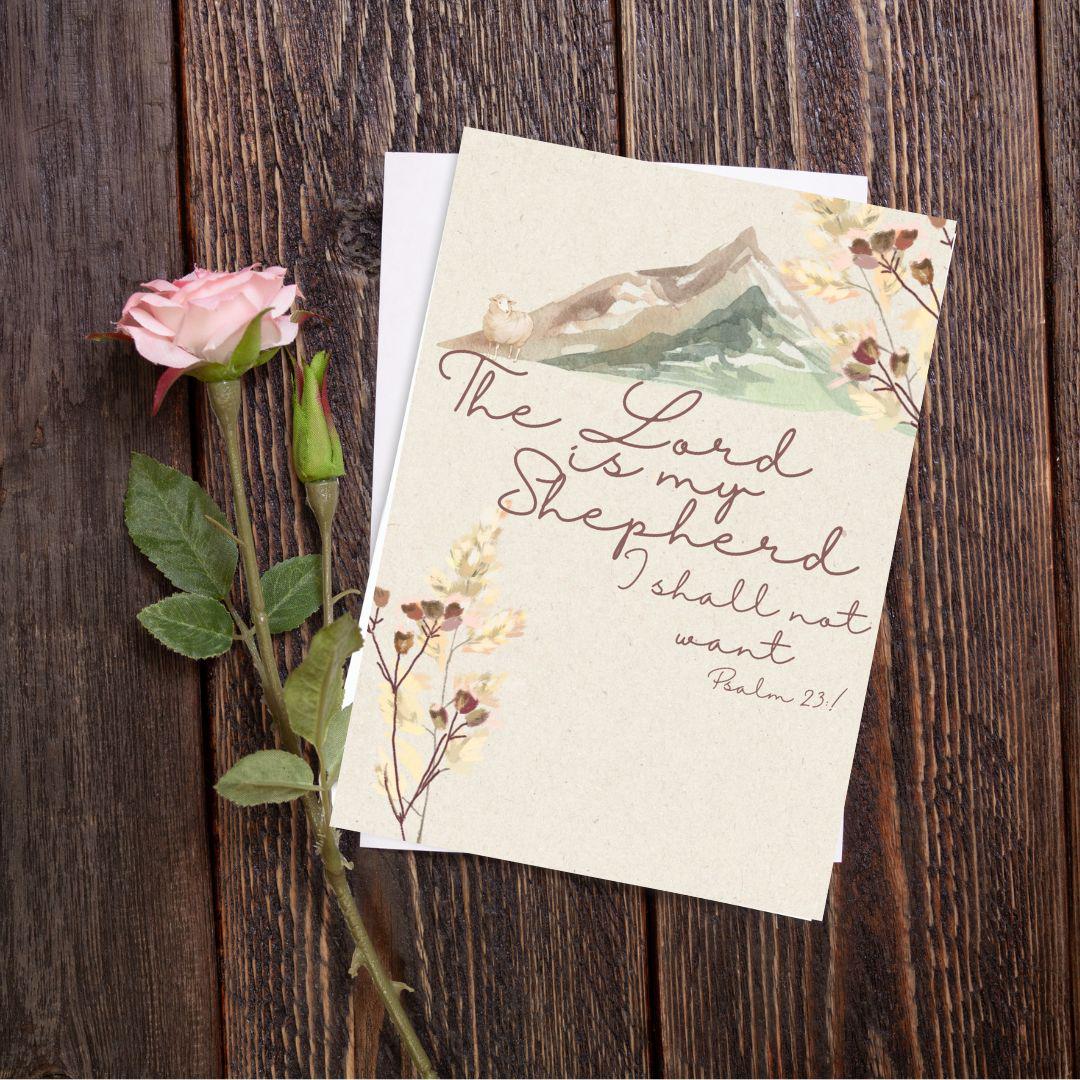 The Lord is My Shepherd Greeting Card | Encouragement Card | Bible ...