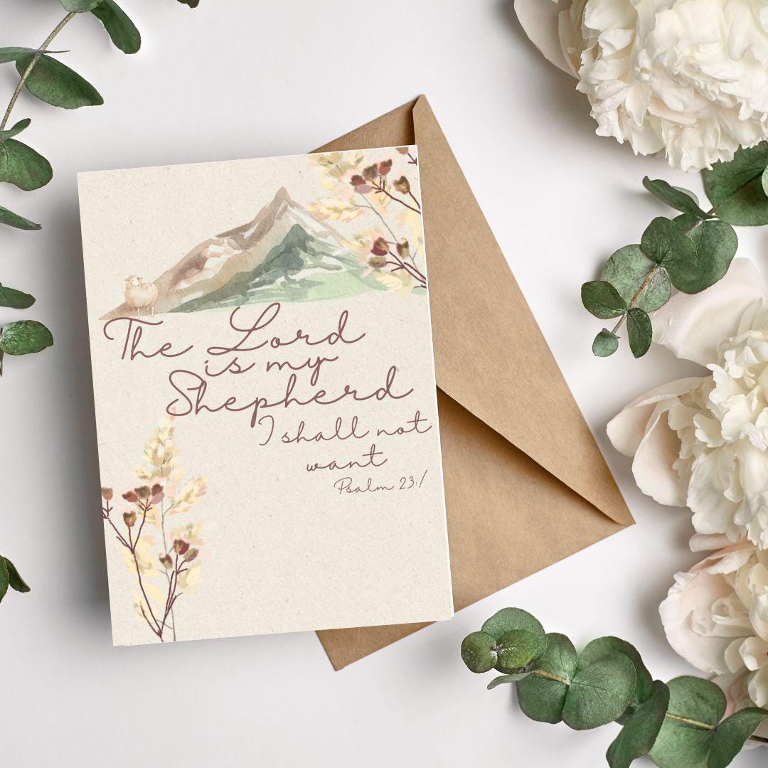 The Lord is My Shepherd Greeting Card | Encouragement Card | Bible ...