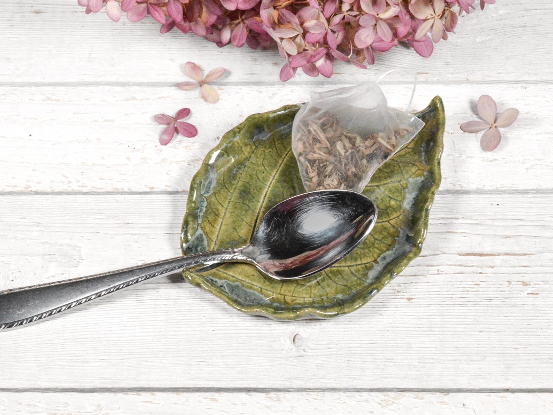 Small Leaf Spoon Rest, Tea Bag Holder, Coffee Bar, Tea Station, Little ...