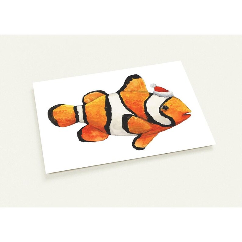 Santa Clown Fish Cards | Set of 10 Christmas Cards | Santa Fish ...