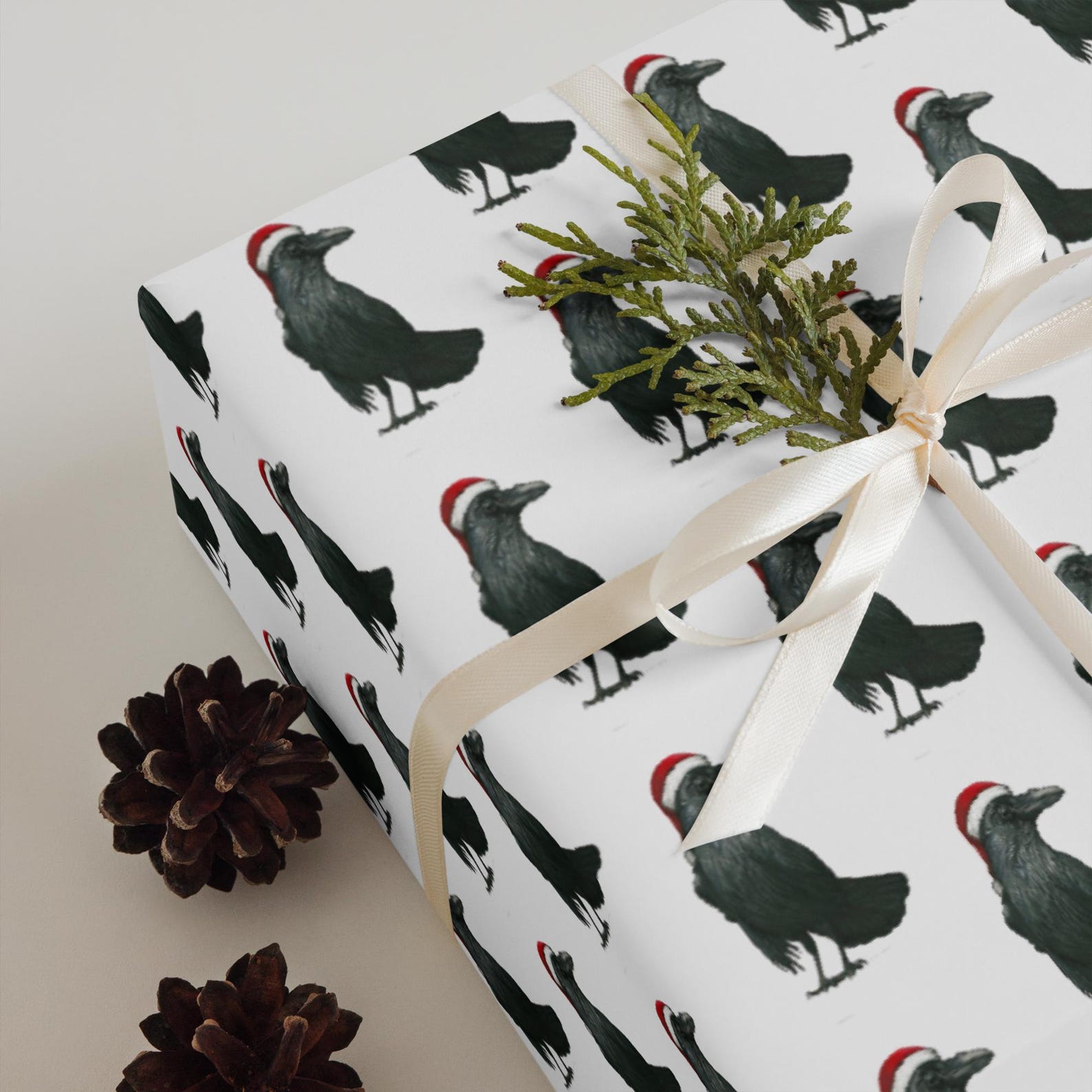 Christmas Crow Wrapping Paper | Set of 3 Raven Wrapping Sheets | Unique ...