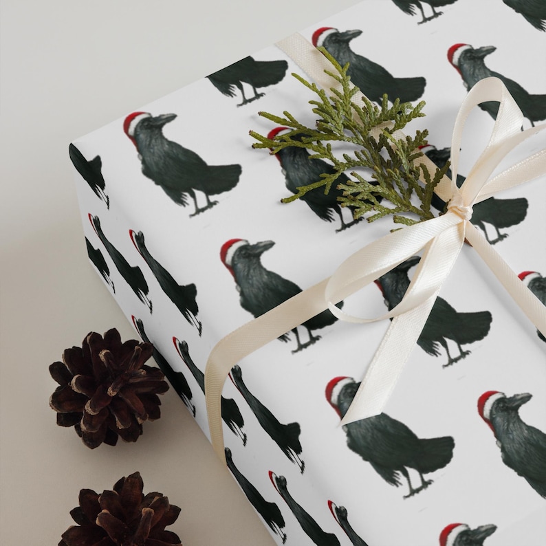 Christmas Crow Wrapping Paper | Set of 3 Wrapping Sheets | Unique ...