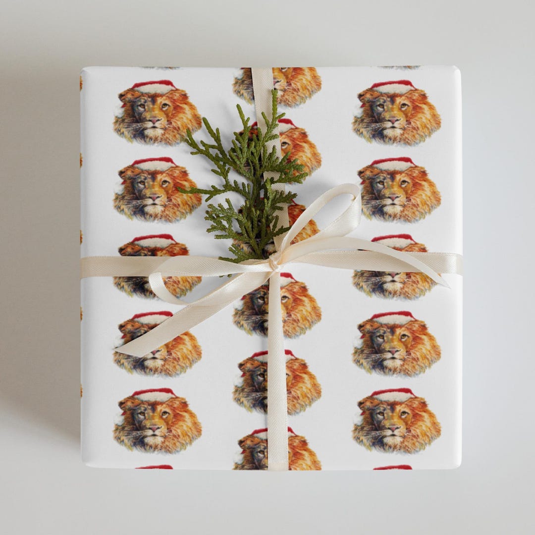 Lion Wrapping Paper | Hand-drawn Lion Design | Set of 3 Sheets ...