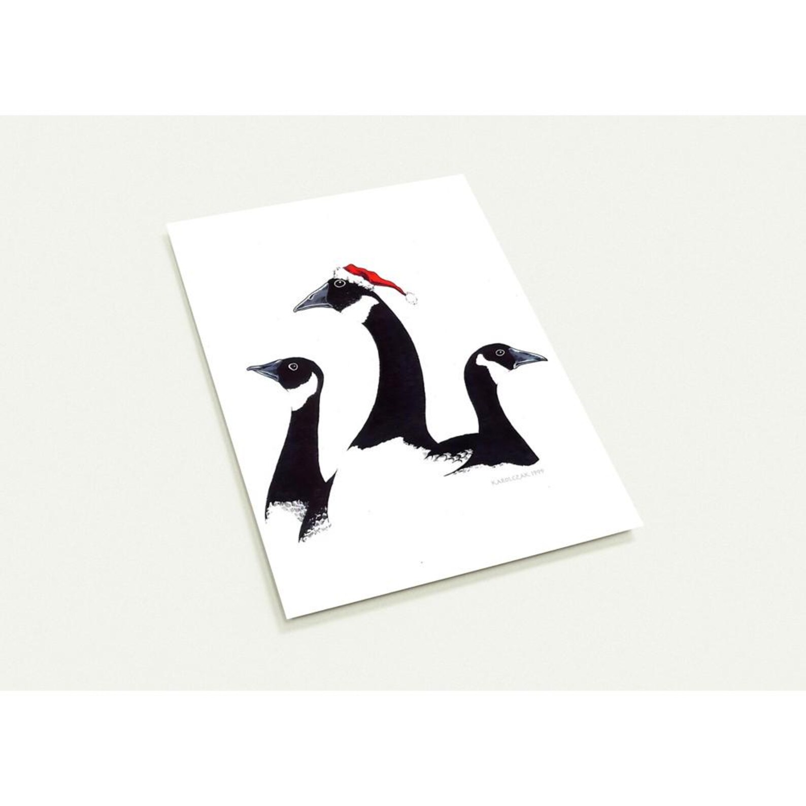 Santa Geese Christmas Cards | Set of 10 | Geese Hand-drawn Illustration ...