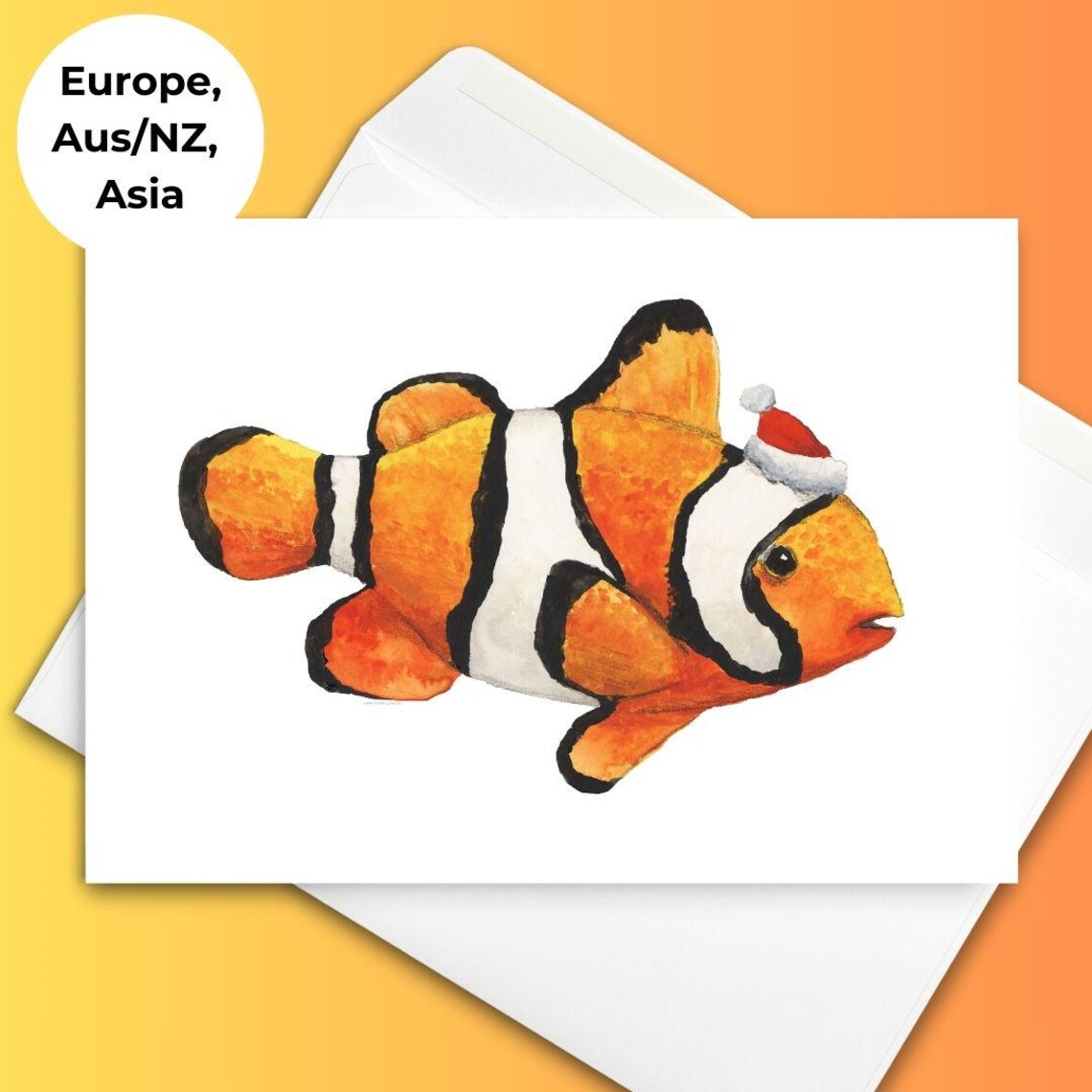 Santa Clown Fish Cards | Set of 10 Christmas Cards | Santa Fish ...