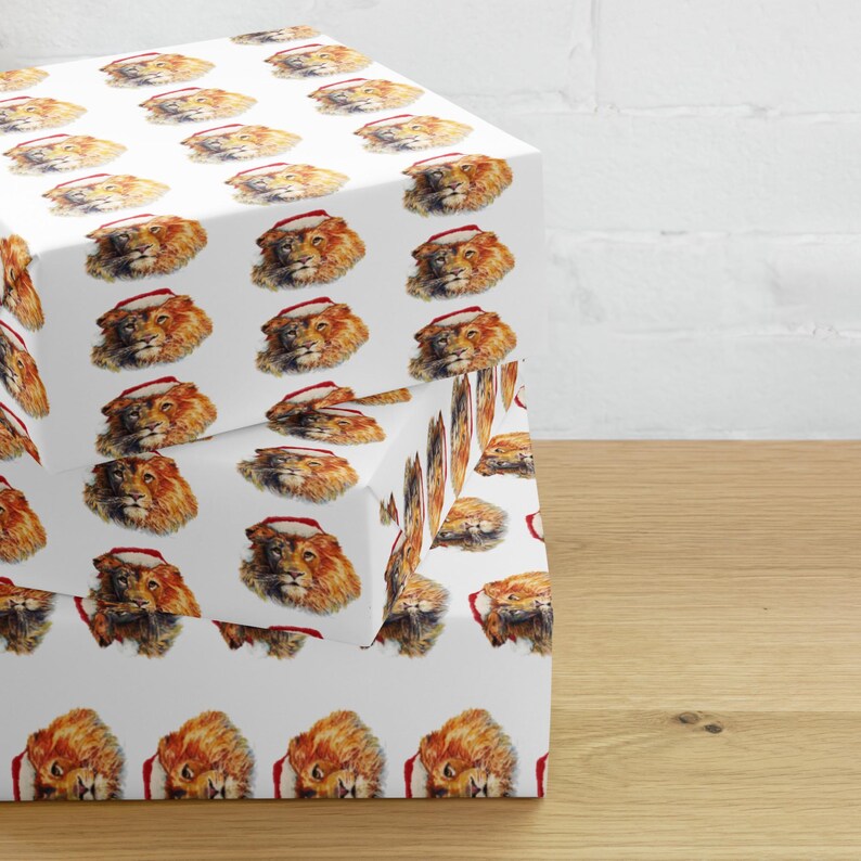 Lion Wrapping Paper | Hand-drawn Lion Design | Set of 3 Sheets ...