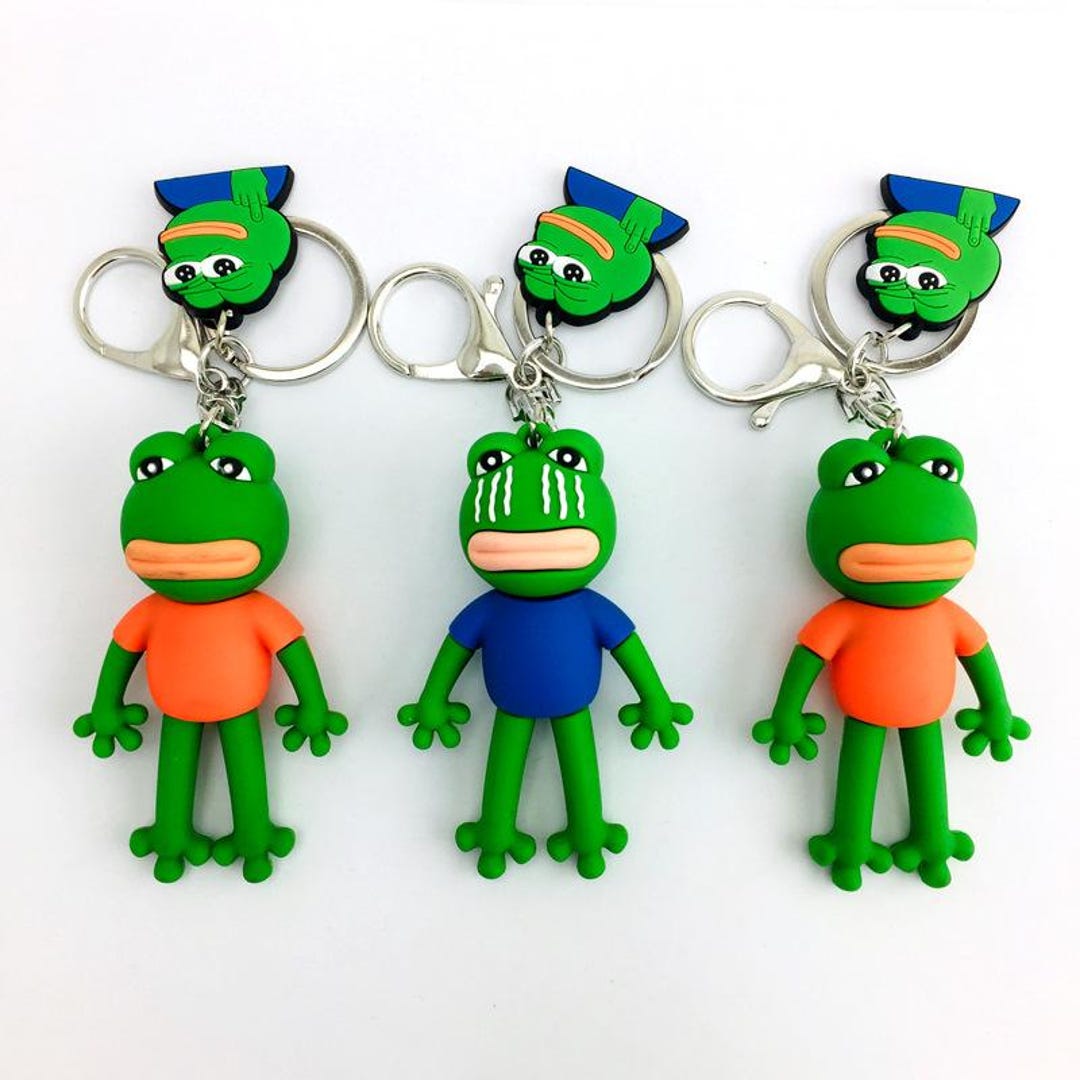 Pepe Sad Frog Plush Keychain Cute and Quirky Frog Key Ring Pendant ...
