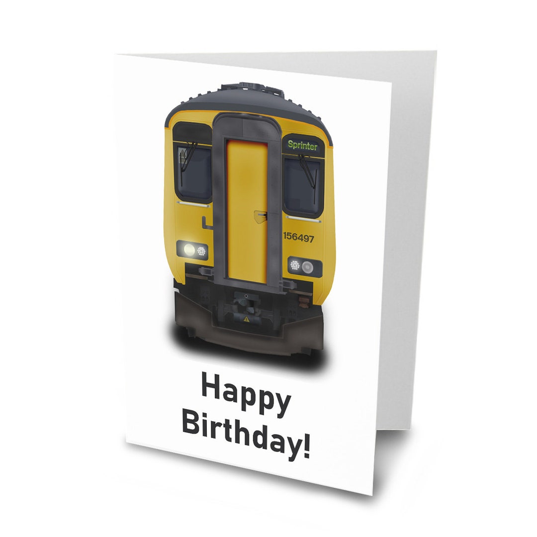 Personalised Class 156 Sprinter Birthday Card, Christmas, Fathers Day ...