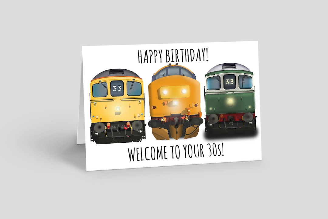Train Railway Enthusiast Birthday Card Funny 30th Birthday 30s Crompton ...