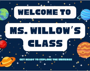 Space Theme Class Daily Schedule - Customisable Canva Template - Etsy