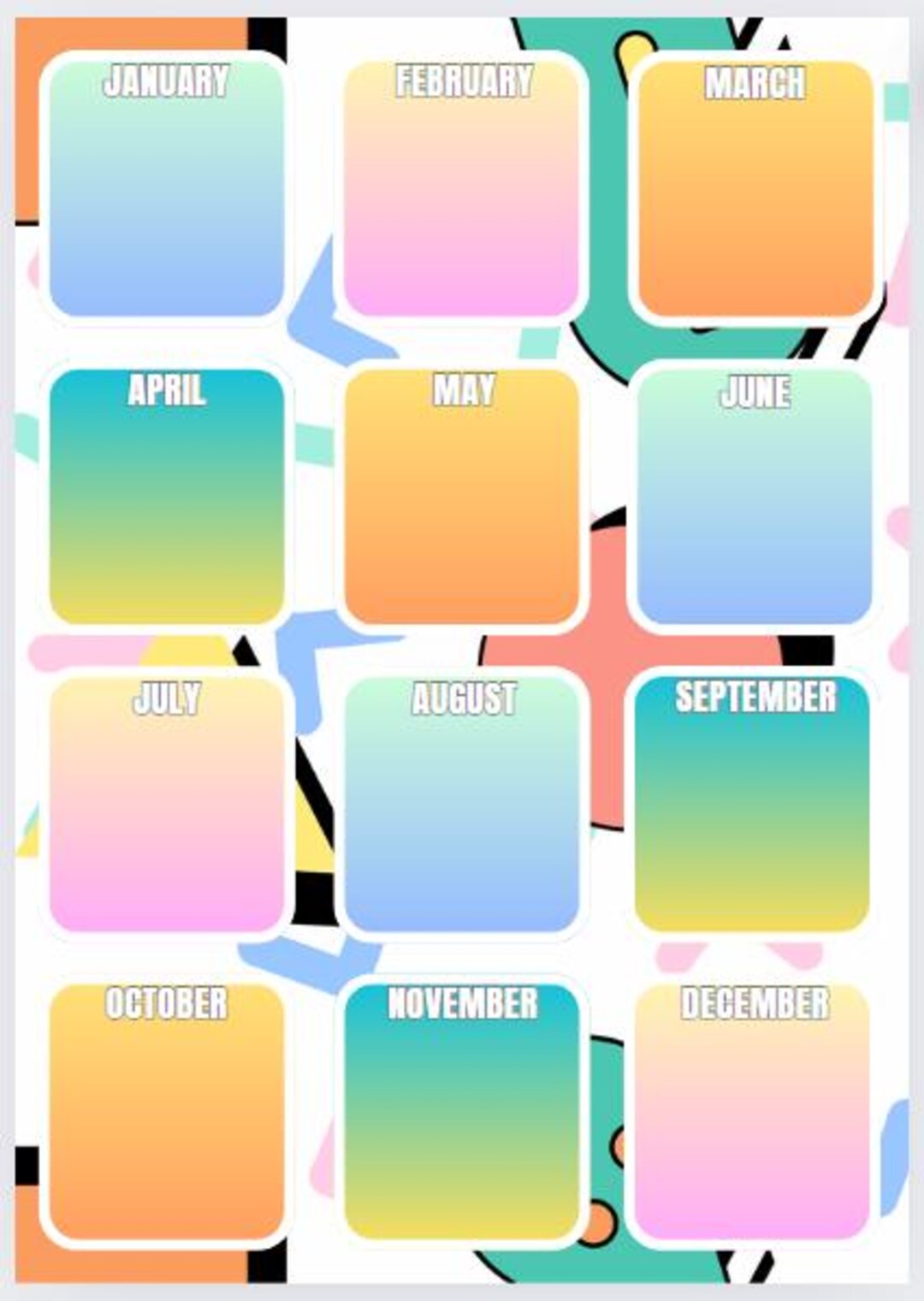 Nostalgic 90s Birthday Chart - Customisable Canva Template - Etsy