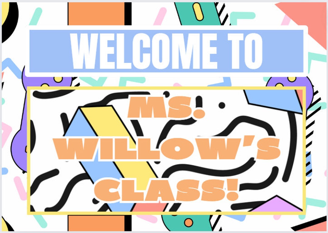 Nostalgic 90s Class Sign / Welcome Sign - Customisable Canva Template ...