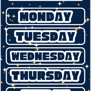 Space Theme Class Daily Schedule - Customisable Canva Template - Etsy