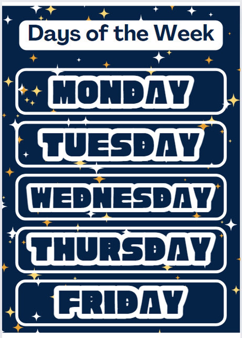 Space Theme Class Daily Schedule - Customisable Canva Template - Etsy