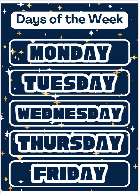 Space Theme Class Daily Schedule - Customisable Canva Template - Etsy