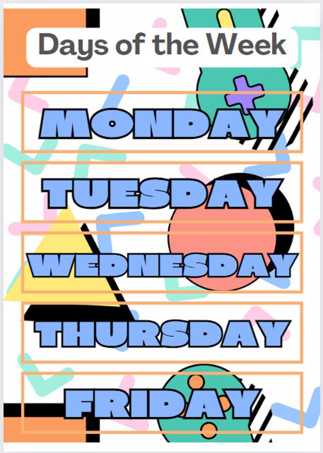 90s Class Daily Schedule - Customisable Canva Template - Etsy