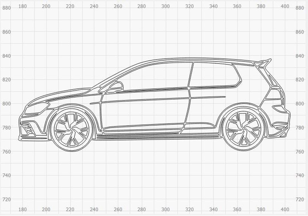 Wall Decoration Volkswagen Golf Outline Cutting Laser File .svg - Etsy