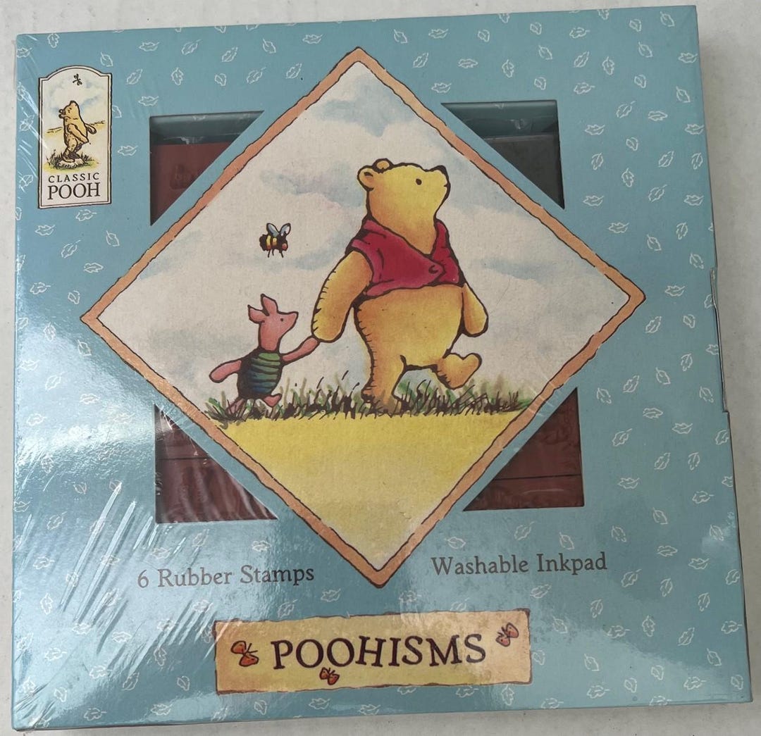 Vintage Winnie the Pooh Poohisms E.H. Shepard Rubber Stamp Set - 1990's ...