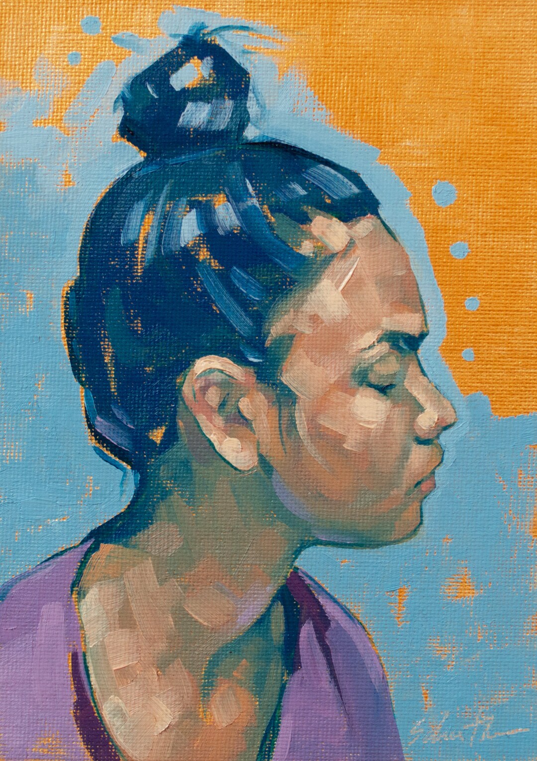 Original Oil Painting, Profile Portrait, Contemporary Painting - "head ...