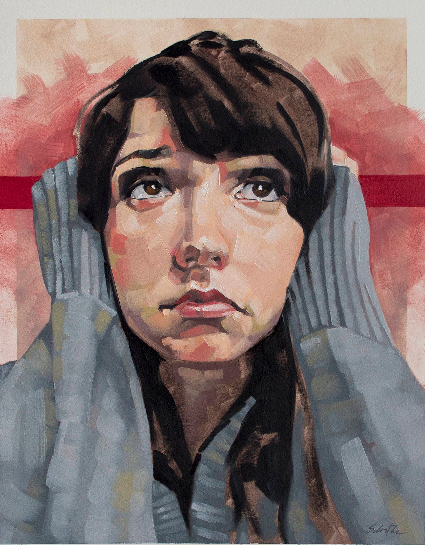 Original Oil Painting Portrait Art, Emotional Portrait, Contemporary ...