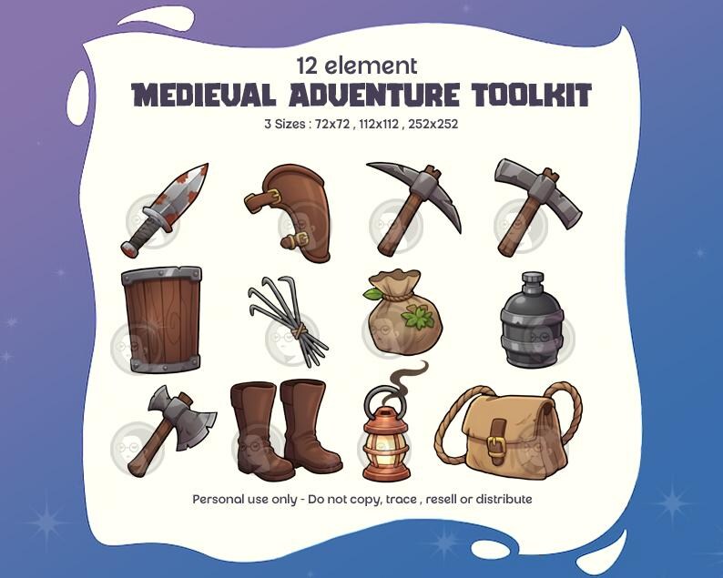 Medieval Adventure Toolkit for Twitch/discord - Roleplay Items Sub/bit ...