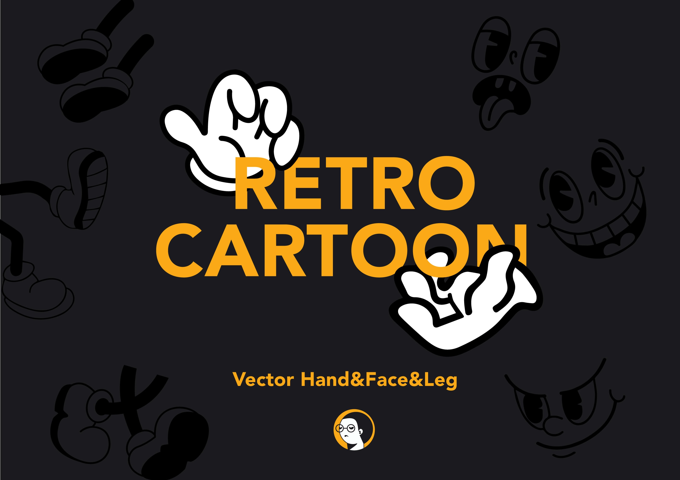Vector Illustrations Body Set Retro Cartoon Vector Hands | PNG Design ...