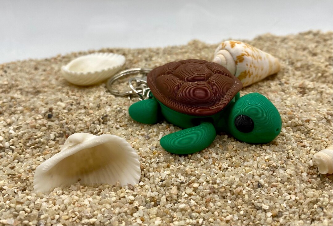 Turtle Keychain 3D Printed - Etsy