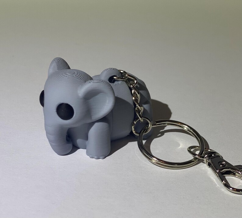 3D Printed Articulated Elephant Keychain - Etsy