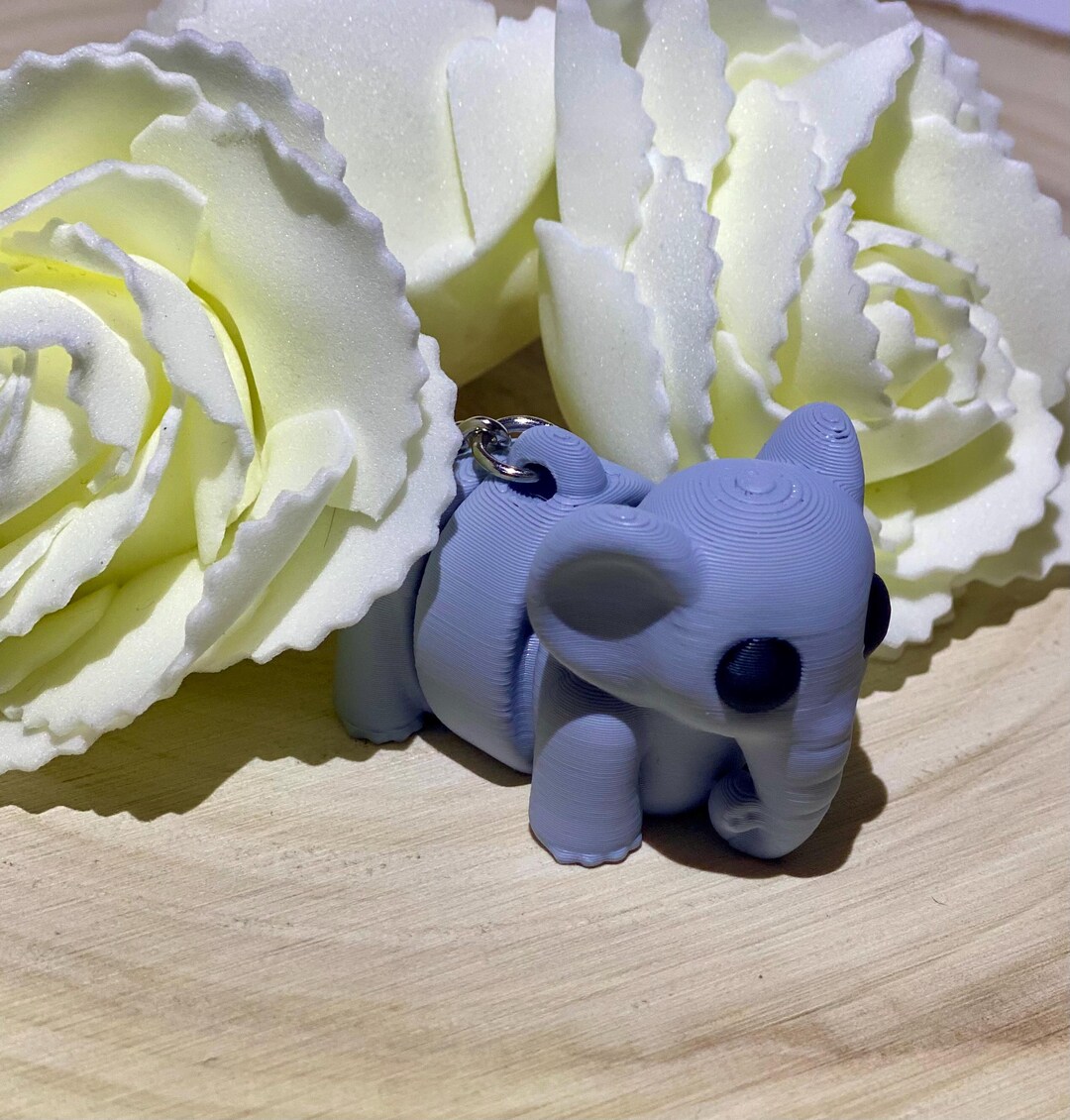 3D Printed Articulated Elephant Keychain - Etsy