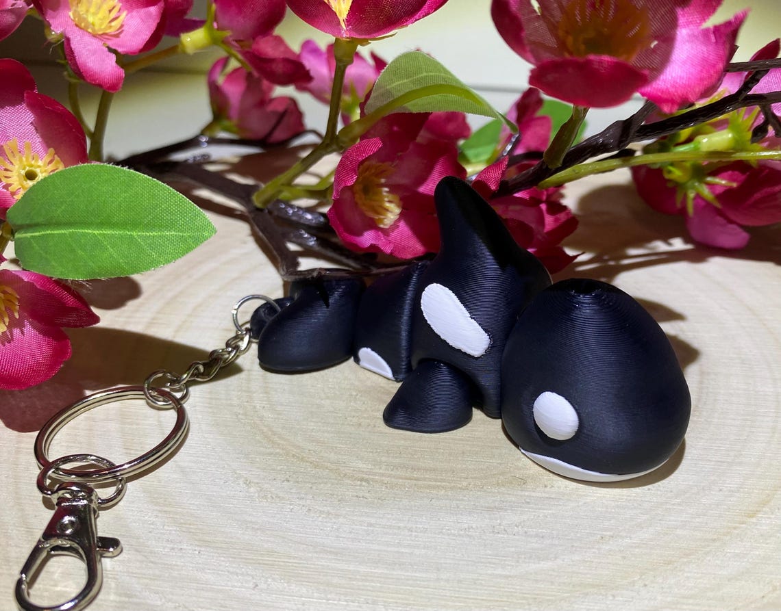 3D Printed Articulated Baby Orca Keychain - Etsy