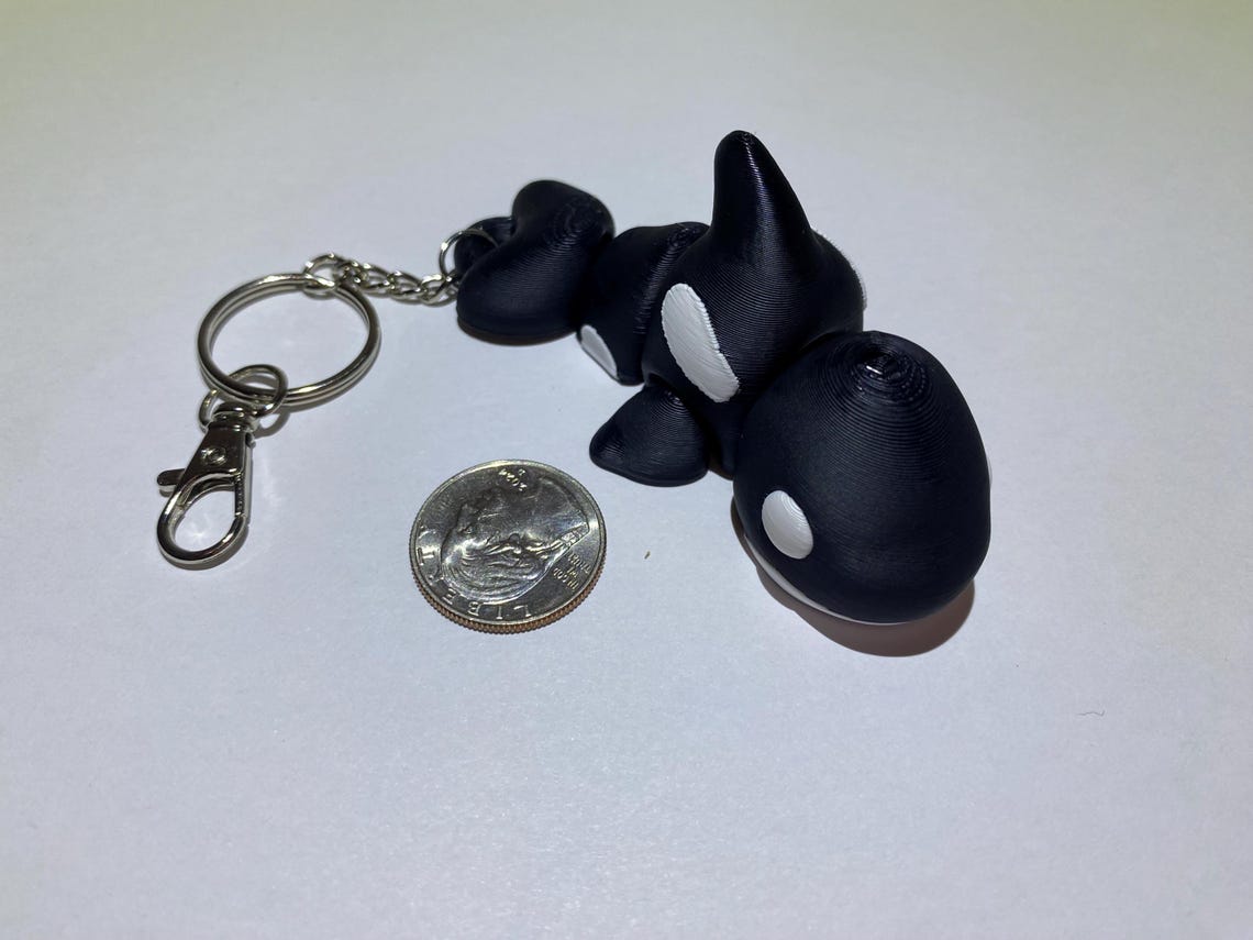 3D Printed Articulated Baby Orca Keychain - Etsy