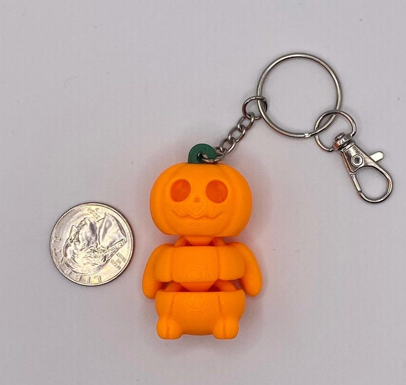 Tiny Pumpkin Fully Articulated 3D Printed Keychain - Etsy