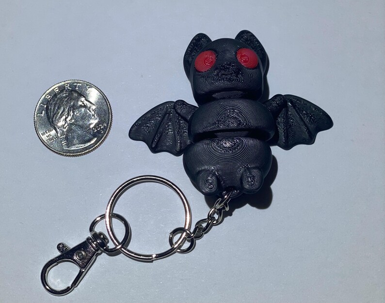 3D Printed Articulated Bat Keychain - Etsy